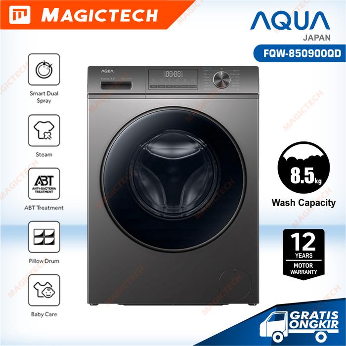 Jual AQUA Mesin Cuci 8,5 Kg FQW-850900QD Inverter Smart Dual Spray ...