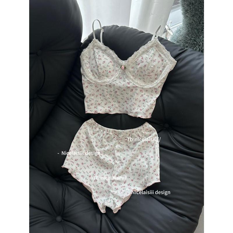 Piyama Bunga Perancis, Gaya Manis Musim Panas, Untuk Wanita, - TikTok ...