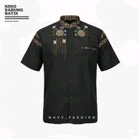 Promo Koko Lengan Pendek Dewasa/Baju Koko Baju Bordir Kombinasi Batik ...