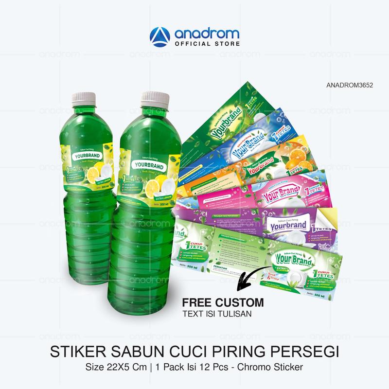 Sticker Kemasan Botol Sabun Cuci Piring Persegi Panjang | Sticker Label ...