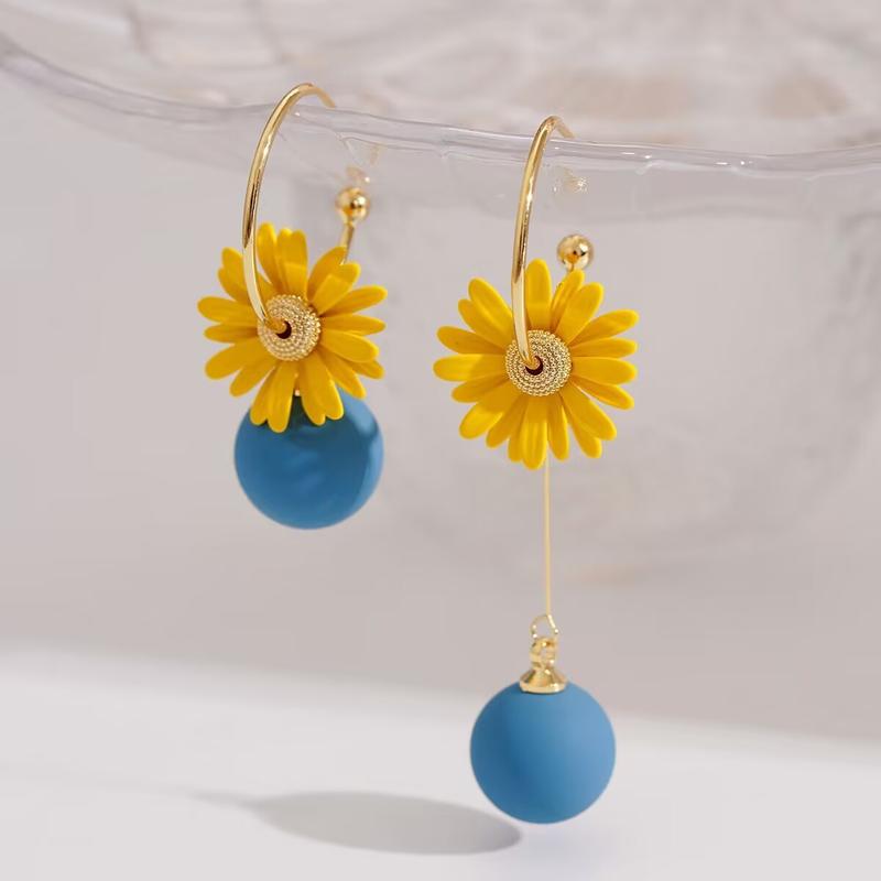 Anting-anting Stud Daisy, Warna Kuning, Untuk Wanita Mereka Mempunyai ...