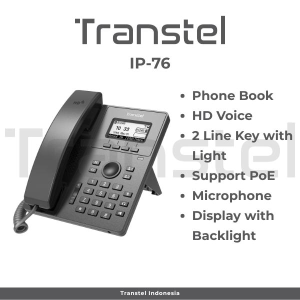 Jual TRANSTEL IP-76 SIP Pesawat Telepon IP Phone Telephone VoIP Kantor ...