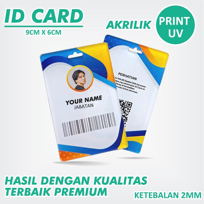 CUSTOM ID CARD - BAHAN AKRILIK TRANSPARAN - ID PRINT UV TAHA - Shop ...