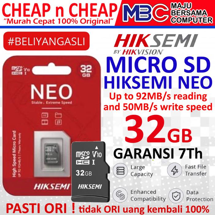 Jual Micro SD HikSemi 32GB 64GB 128GB by HikVision Class 10 Original ...