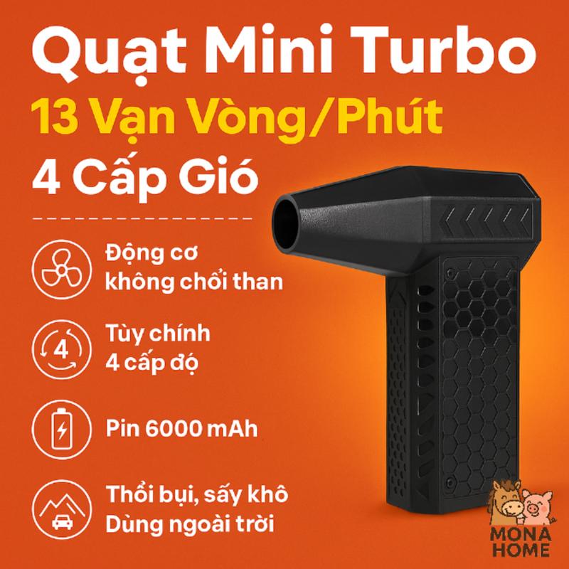 Quạt Phản Lực Mini Turbo 400W 4 Cấp Gió Pin 6000 Dùng Ngoài Trời ...