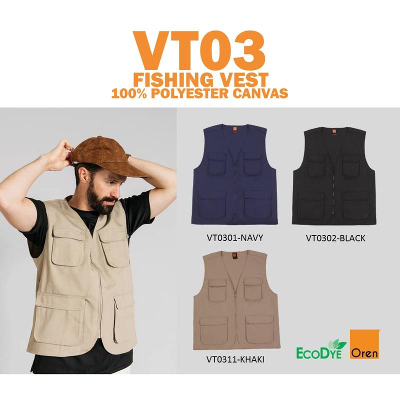 【Oren Sport】 - VT03 / Casual Fishing Vest / rompi pancing - Black ...