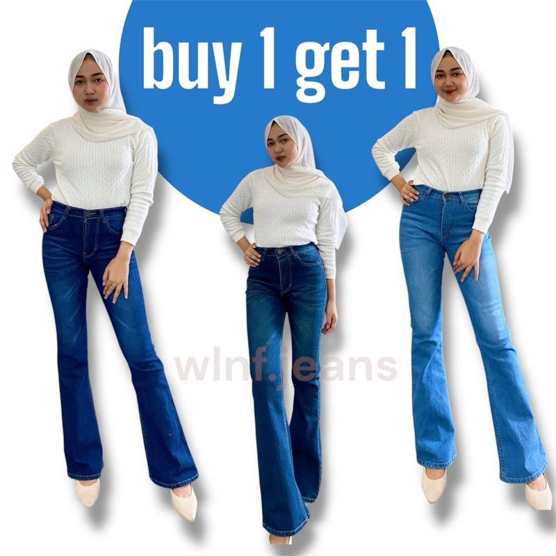 BUY 1 GET 1 Highwaist Cutbray Jeans Retro - Celana Jeans Cutbray - Shop ...