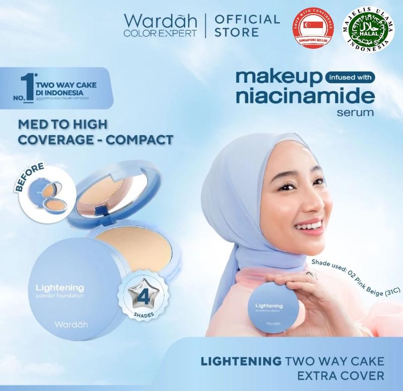(2 IN 1 HALAL MAKEUP & SKINCARE ) Wardah Lightening Powder Foundation ...