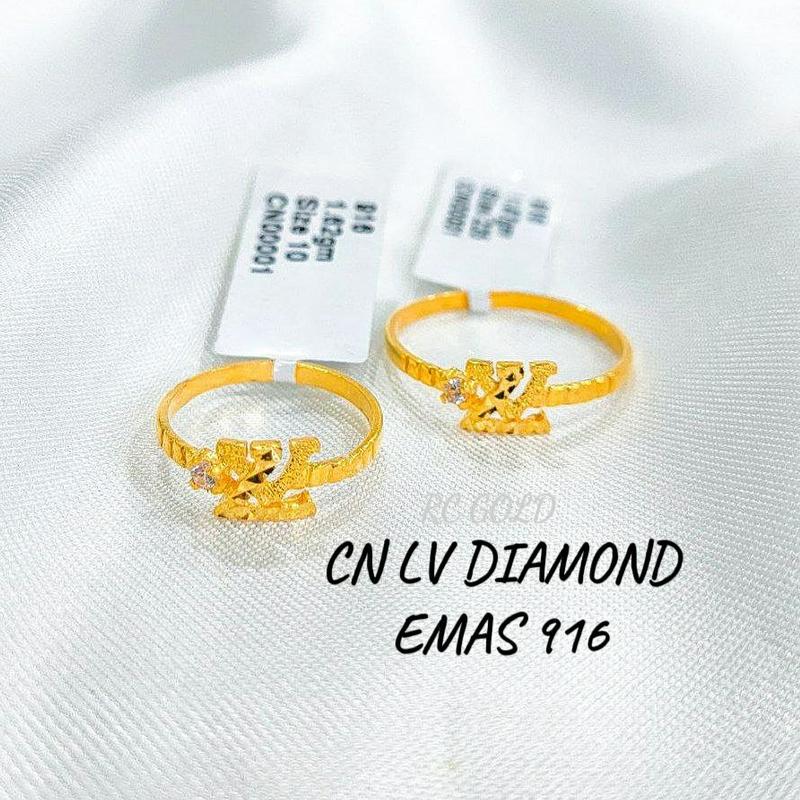 CINCIN FESYEN WITH DIAMOND BAJET EMAS TULEN 916 CN BATU BAJE - TikTok Shop Malaysia