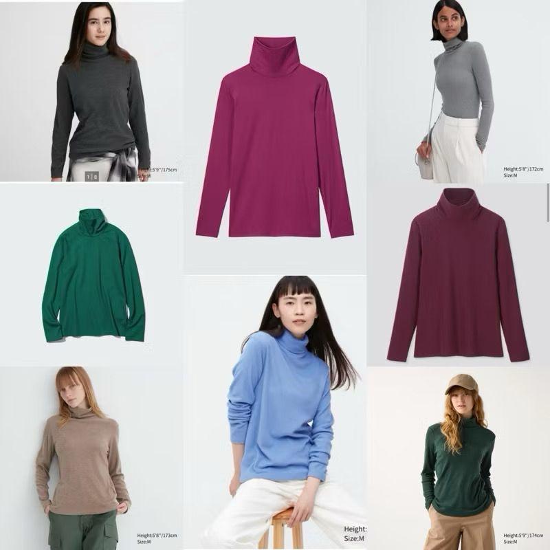 GU UNI KAOS TURTLENECK RAJUT (cut label) kemeja viral - Shop | Tokopedia