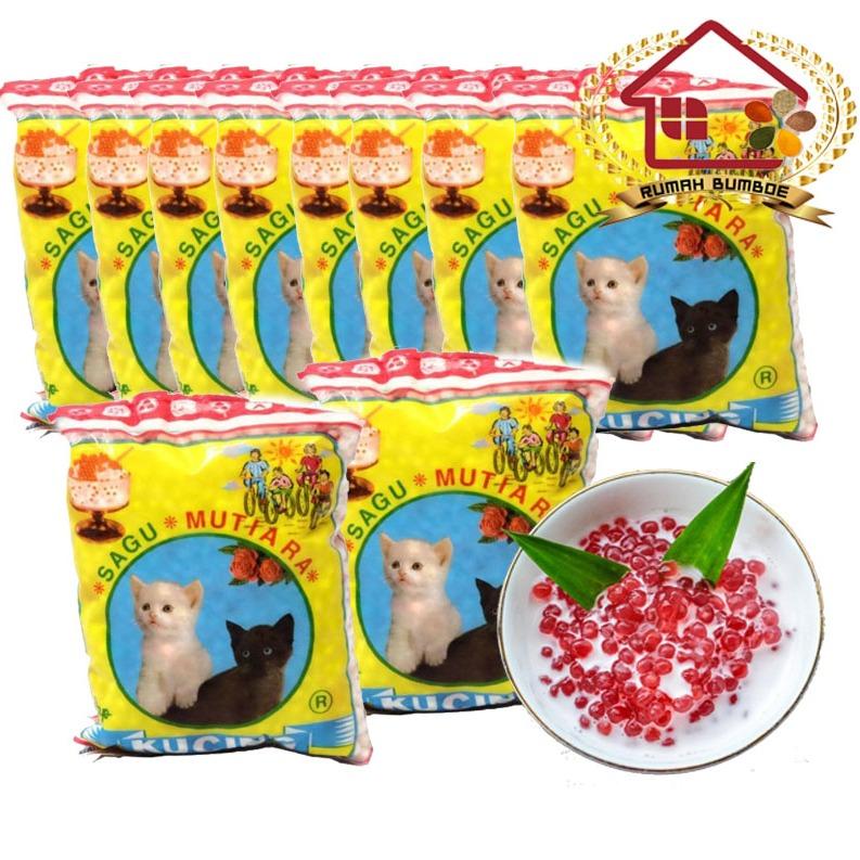 (5pcs x 100gr) MUTIARA KUCING Sagu Mutiara Cap Kucing untuk Kue dan ...