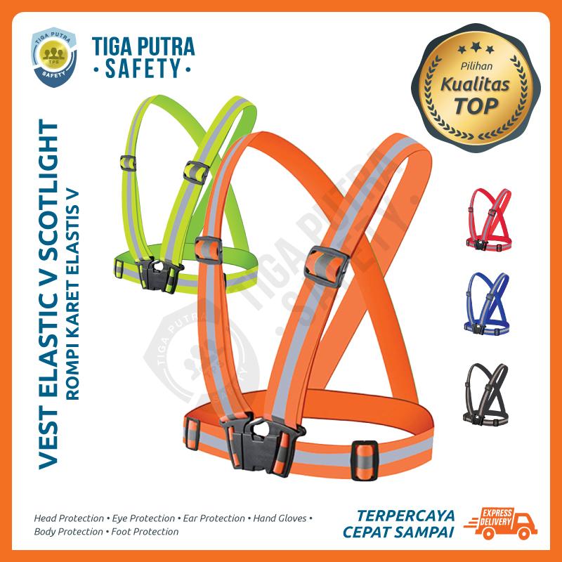 Rompi Safety V Karet / Elastic Safety Vest Elestis Scotlight - Shop ...