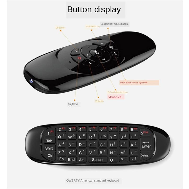 c120 2.4G Wireless Air Mouse with Keyboard Smart Remote Control ...