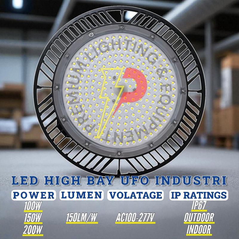Lampu LED HIGH BAY 100W 150W 200 WATT INDUSTRI gudang pabrik lampu ...
