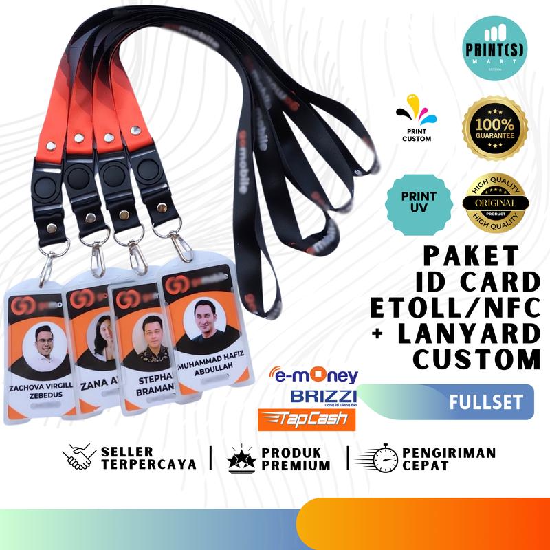 Paket ID Card Etoll NFC & Lanyard Custom Karyawan Corporate UKM Event ...