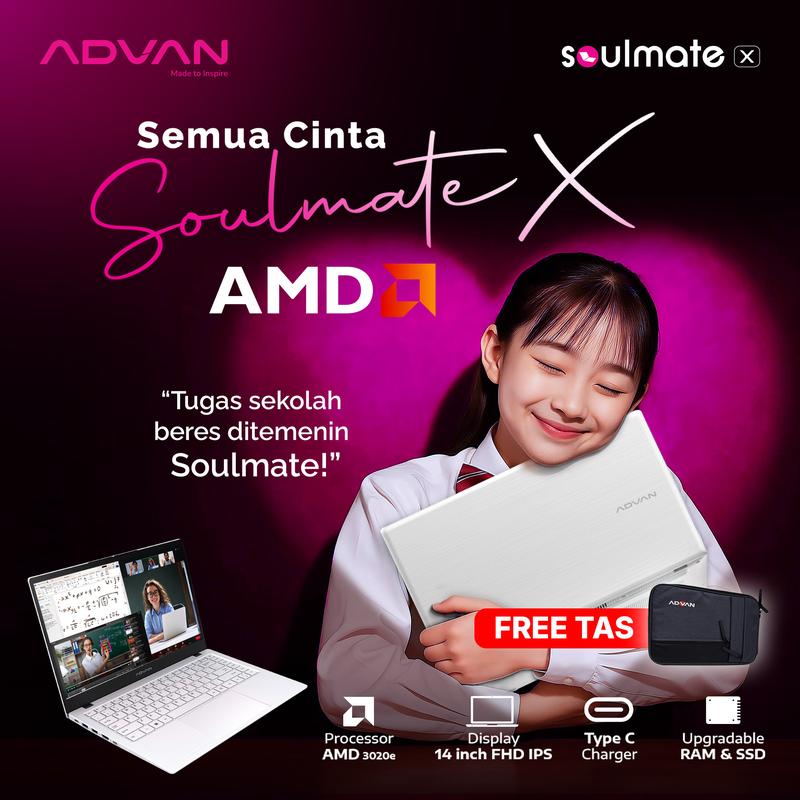[Exclusive Andriyadi] ADVAN Soulmate X 14” IPS FHD AMD 3020e 4GB/128GB ...