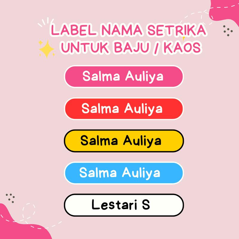Stiker Label Custom Nama Setrika / Stiker untuk baju anak sekolah ...