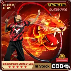 2025 NEW ORBITAL BLADE 8200 Plus Black RED Raket Badminton Full Carbon ...
