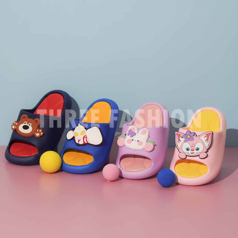 【THREE Fashion】Cartoon Bear Seliper Budak Sandal Boy Selipar Budak ...
