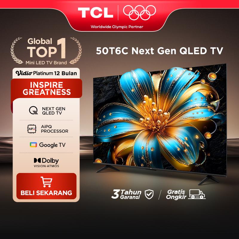 [Next Gen QLED] TCL 50 inch T6C - 4K Google TV - HVA Panel HDR 10 ...