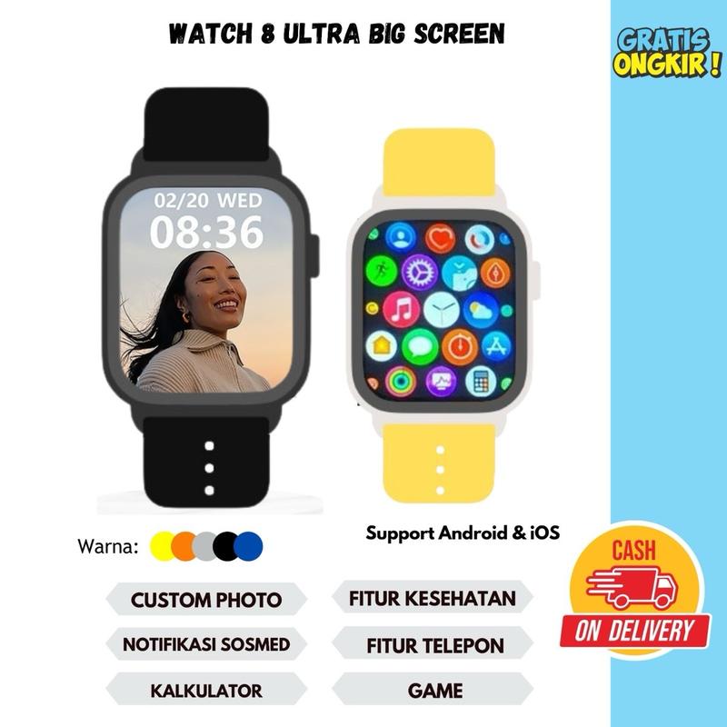 LAYAR AMOLEDSmartwatch Series 8 Ultra T800 Full Screen Full Layar/Layar ...