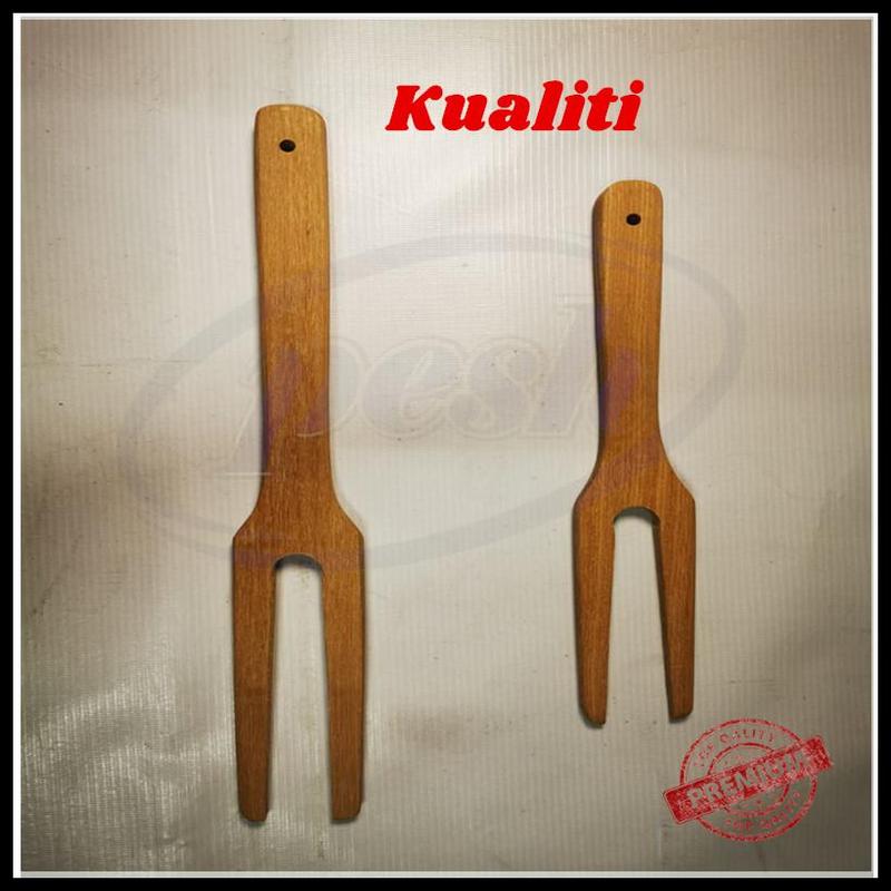 Garpu senduk kayu/Pengacau Dodol/Nasi/Kayu bercabang untuk mentanak ...