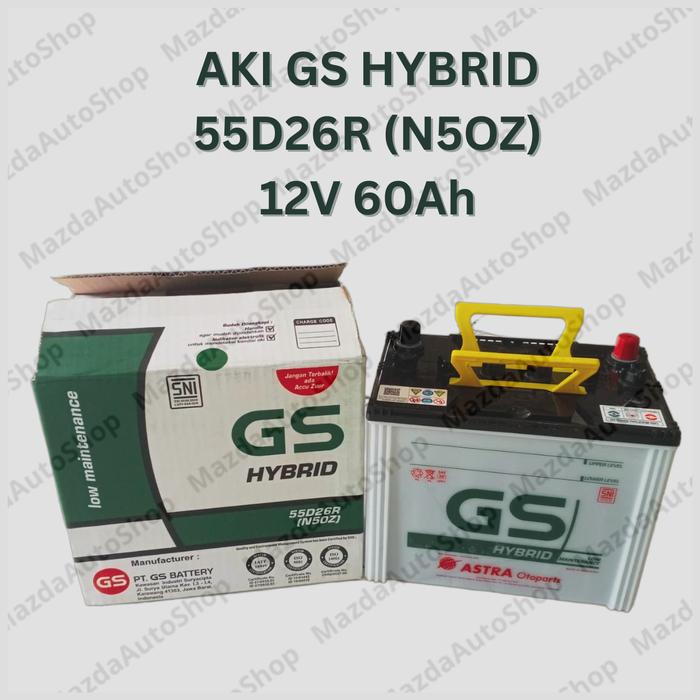 Jual AKI ACCU GS HYBRID 55D26R / N50Z 12V 60Ah AKI MOBIL ORIGINAL - Kab ...