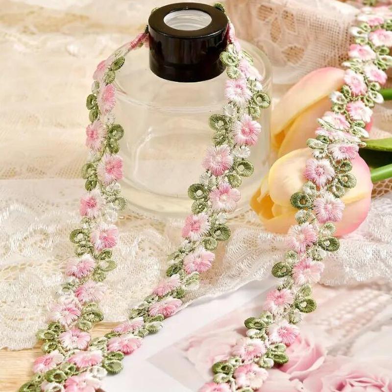 Applique Sulaman Bunga Kraf, Potongan Kain Renda Merah Jambu - TikTok ...