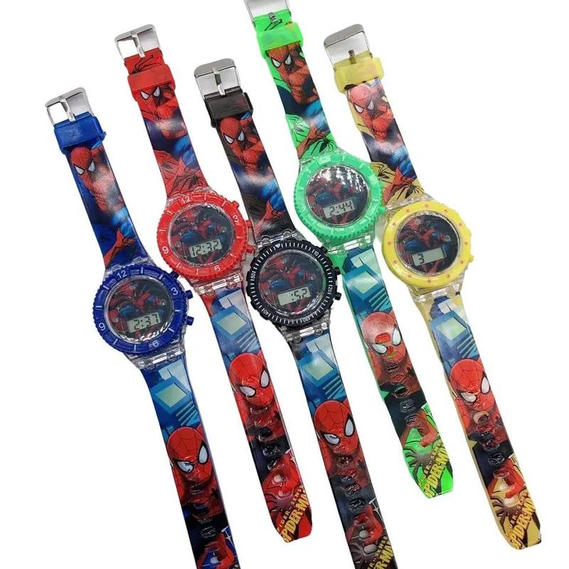 Spiderman kids LED digital watch with light and music watch case ...