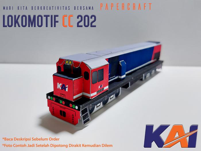 Jual 3D Papercraft Miniatur Kereta Api Indonesia Lokomotif CC 202 ...