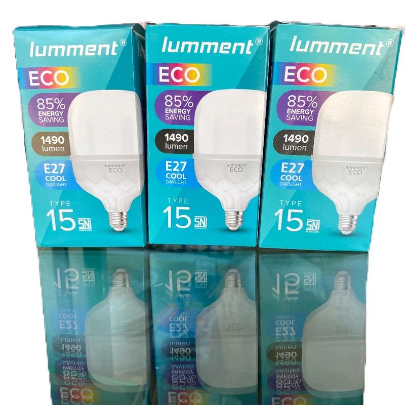 [ PAKET 3 PCS ] LAMPU LED 15 WATT LUMMENT ECO CAHAYA PUTIH ISI 3 LAMPU ...