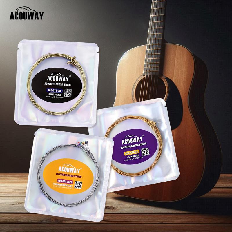 ACOUWAY 6Pcs/Set Acoustic Guitar String Set Brass String For Guitar ...