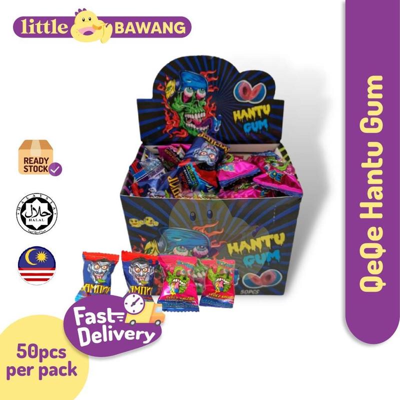 QeQe Hantu Gum Chewing Gum +-50pcs 18pcs Bubble Bubble Gum Food ...
