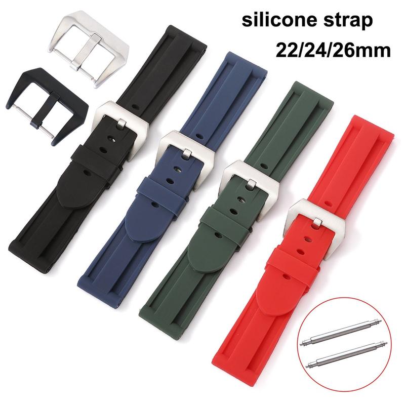 Tali Jam Tangan Silikon, 22mm, 24mm, 26mm, Penggantian Tali Jam ...