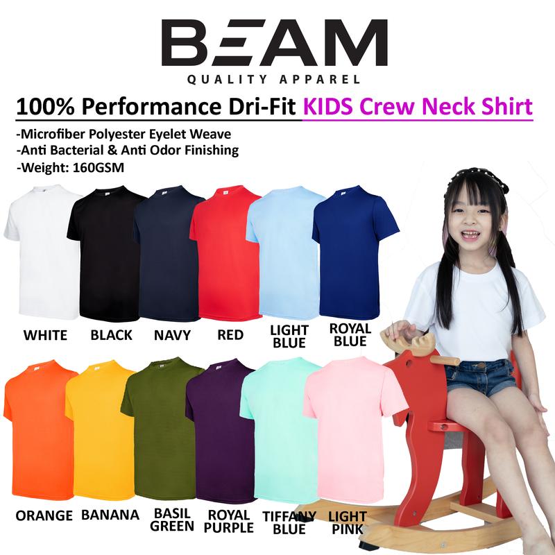 BEAM X ULTIFRESH Microfiber Kids Plain T-Shirt Jersey Anti-Bacterial ...