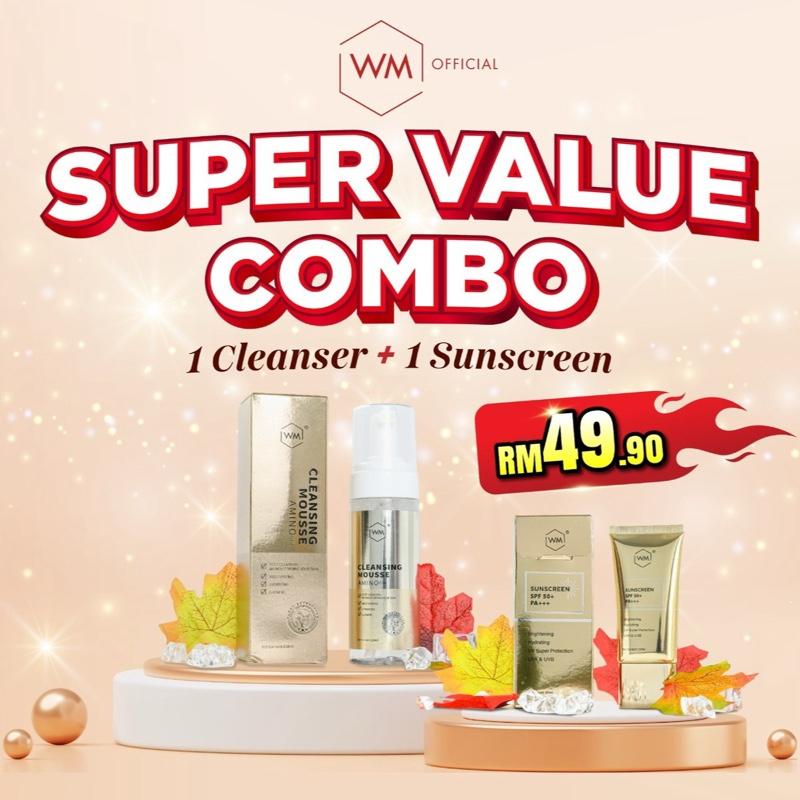[Super value Combo] 1 Wm Cleansing Mousse (150ml) + 1 Wm sunscreen ...