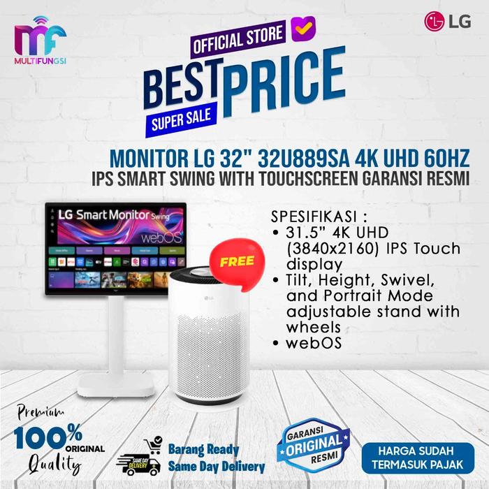 Promo Monitor LG 32" 32U889SA 4K UHD 60Hz IPS Smart Swing with ...