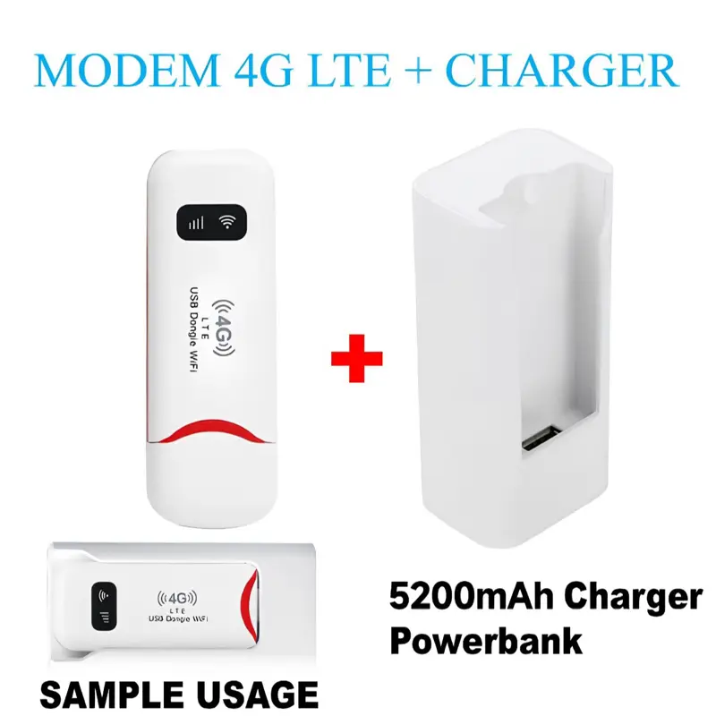 Bundle Modem 4G LTE WiFi Portable + Charger Powerbank 5200 mAh - Shop ...