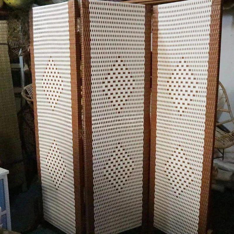 Pembatas Ruangan Rotan Sintetis 3 Panel Motif Wajik - Shop | Tokopedia