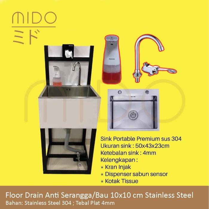 Wastafel Cuci Tangan Portable / SInk Portable Otomatis kran injak ...