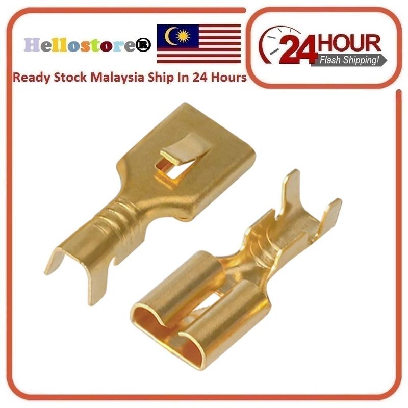 6.3MM Female Spade Crimp Terminal Brass Wire Connector - TikTok Shop ...