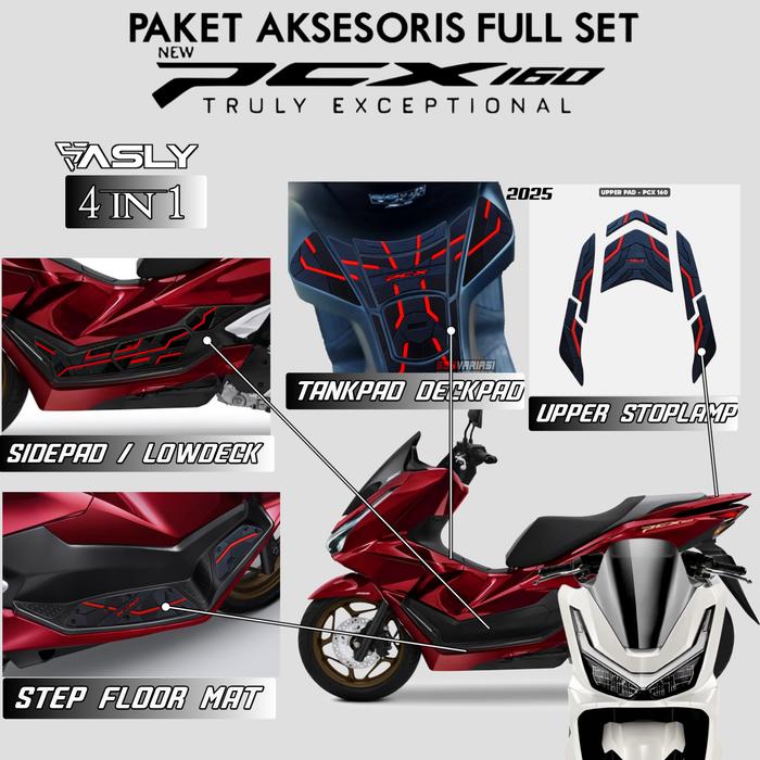 Jual Paket Aksesoris Motor Pcx 160 2025 Bahan Karet Premium Karpet Pcx ...
