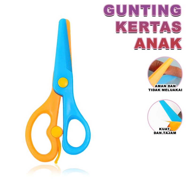 Gunting Anak Aman 13.5cm – Warna Ceria untuk Belajar Menggunting (Anti ...