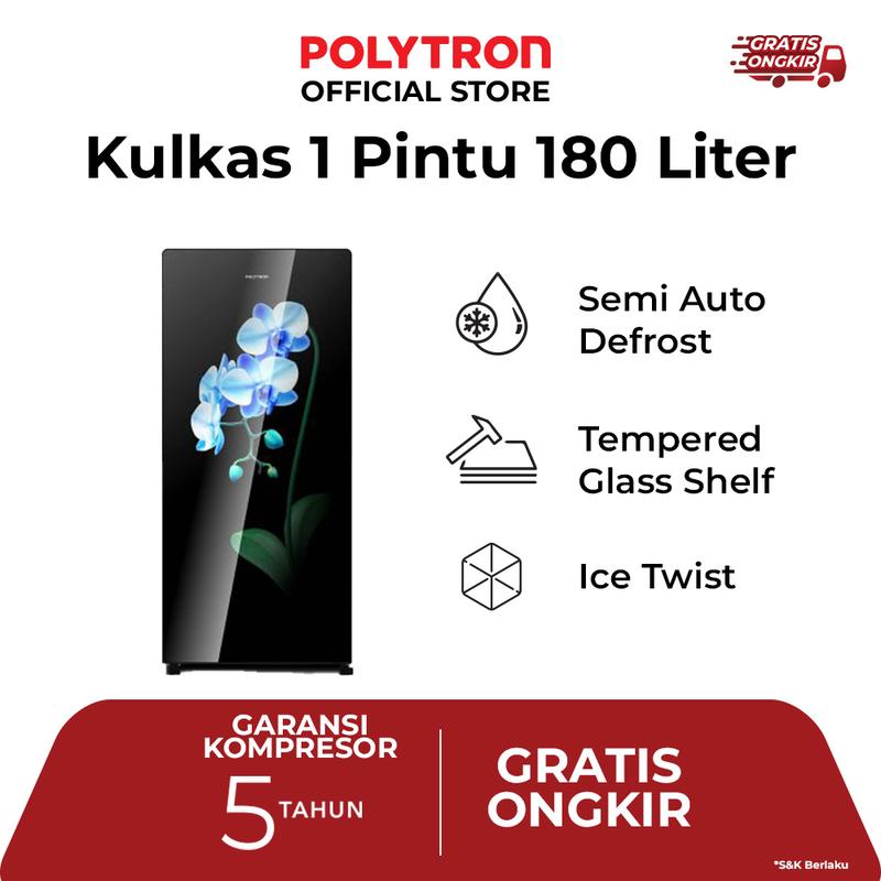 POLYTRON Kulkas 1 Pintu Belleza 180 liter PRA 18MOB - Shop | Tokopedia