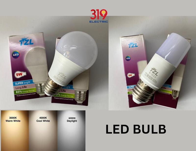 TZL LED LIGHT BULB 9W E27 (STICK BULB / ROUND BULB) ENERGY SAVING ...