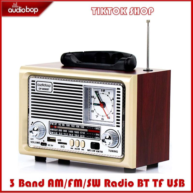 AUDIOBOP Rechargeable Bluetooth AM/FM/SW Radio Mp3 Player Silent ...
