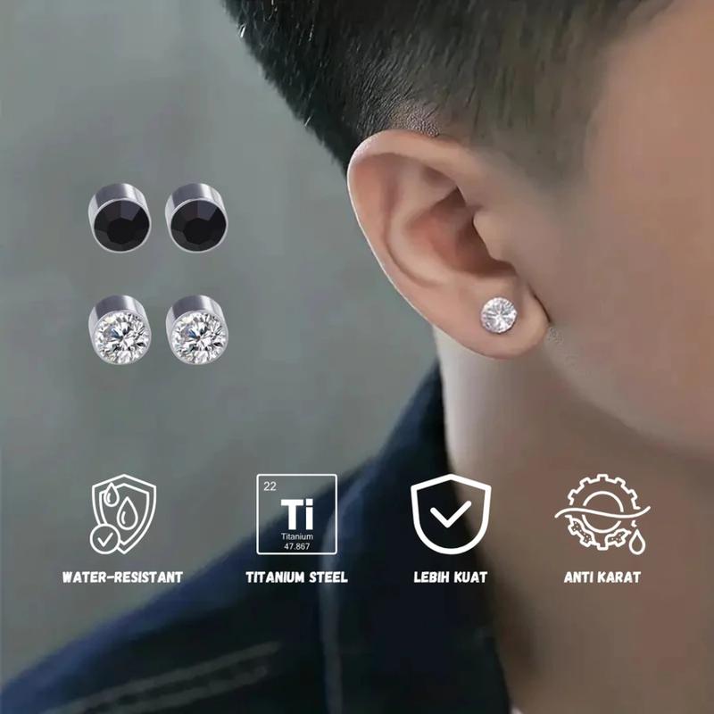 JPI - Anting Magnet Batu Berlian Permata Bahan Titanium Steel Anti ...