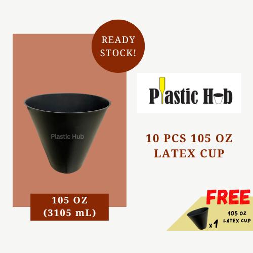 10 PCS Latex Cup 105oz (Cawan Getah/ Pasu Bunga Plastik/ Plastic ...