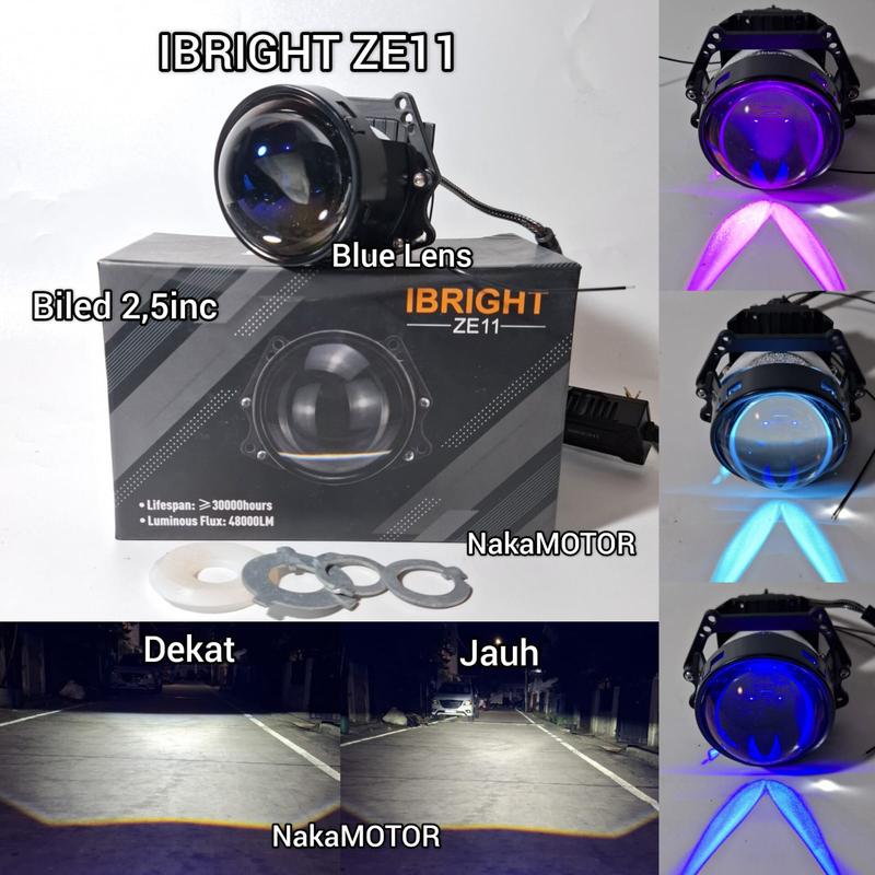 IBRIGHT BILED Projector ZE11 Original 2,5 Inc Dengan Devil Eye Flat Cut ...