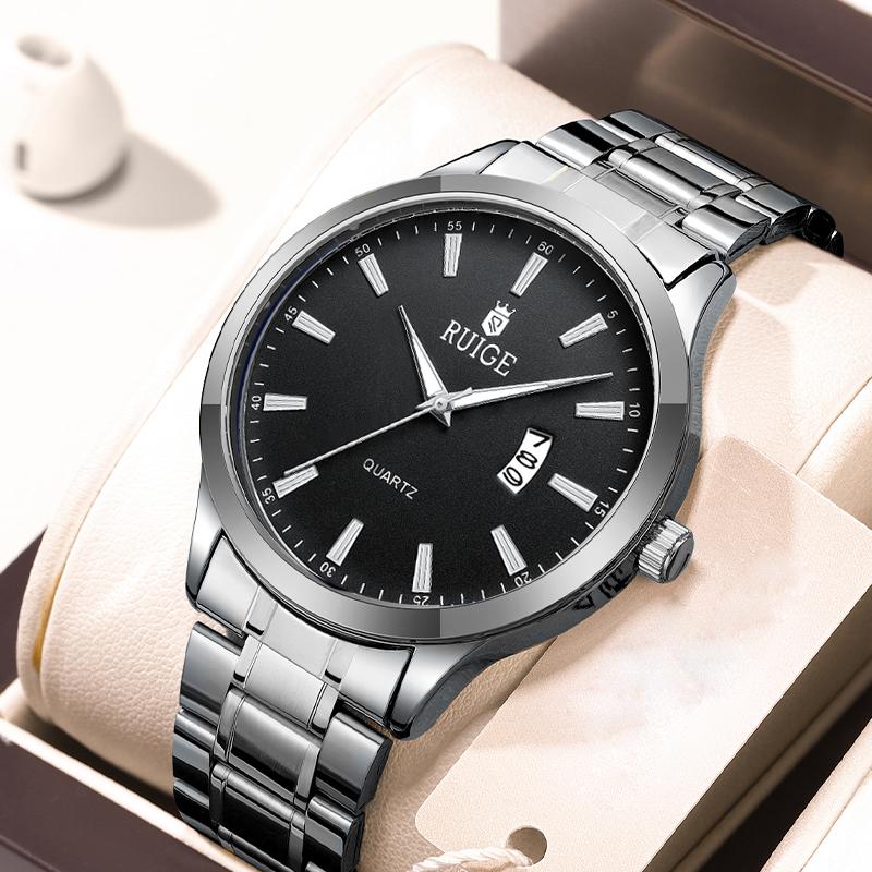 RUIGE New Men's Watch Original Authentic Stainless Steel Quartz ...